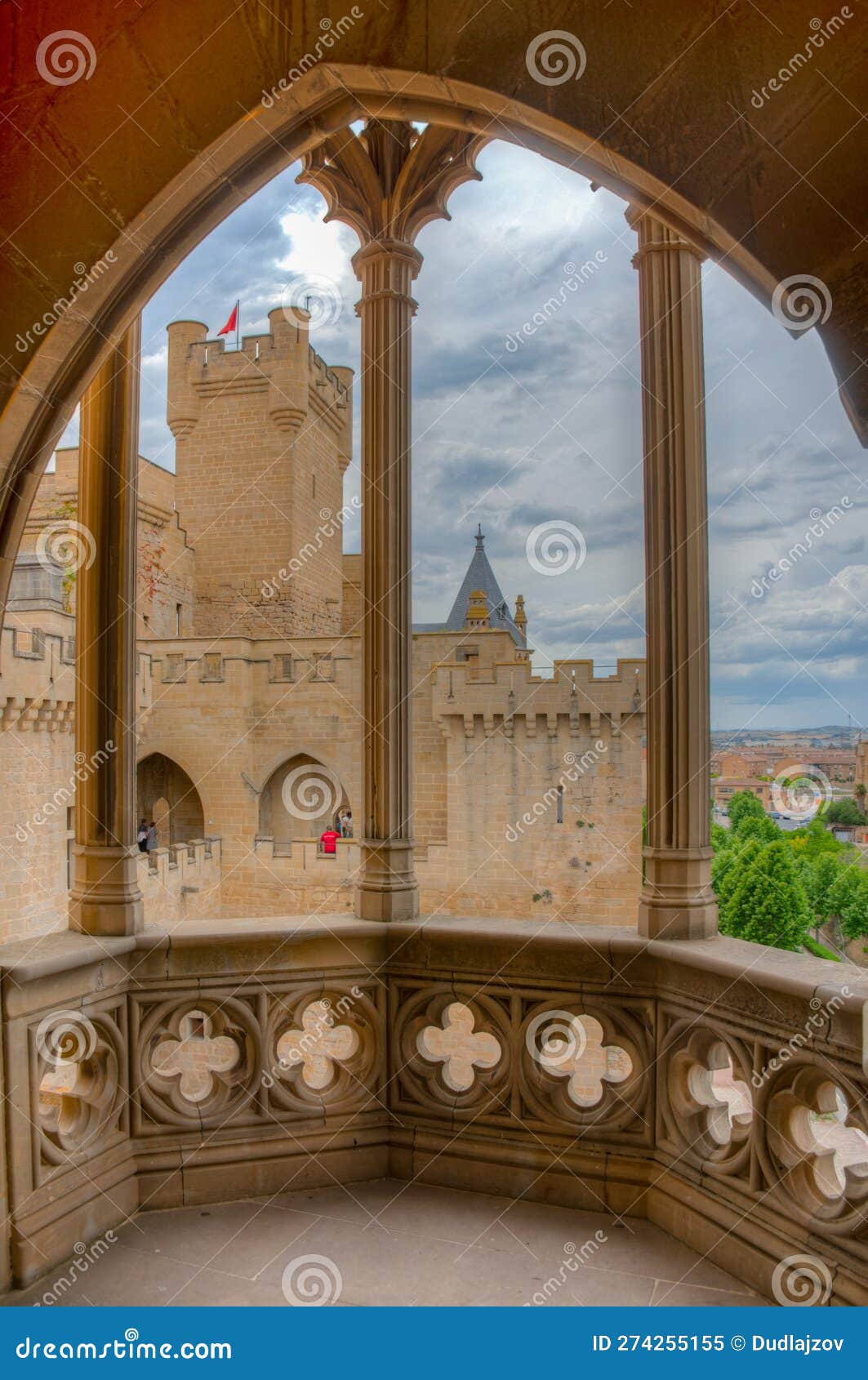 Arched Window at the Royal Palace of Olite in Spain Editorial Image ...