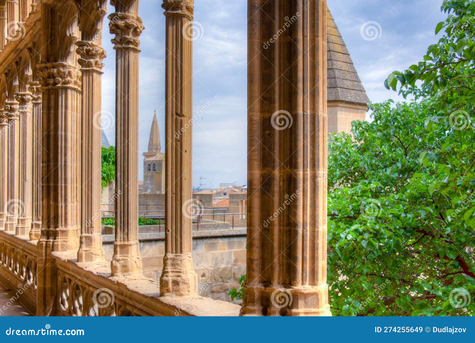 Arched Window at the Royal Palace of Olite in Spain Stock Image - Image ...