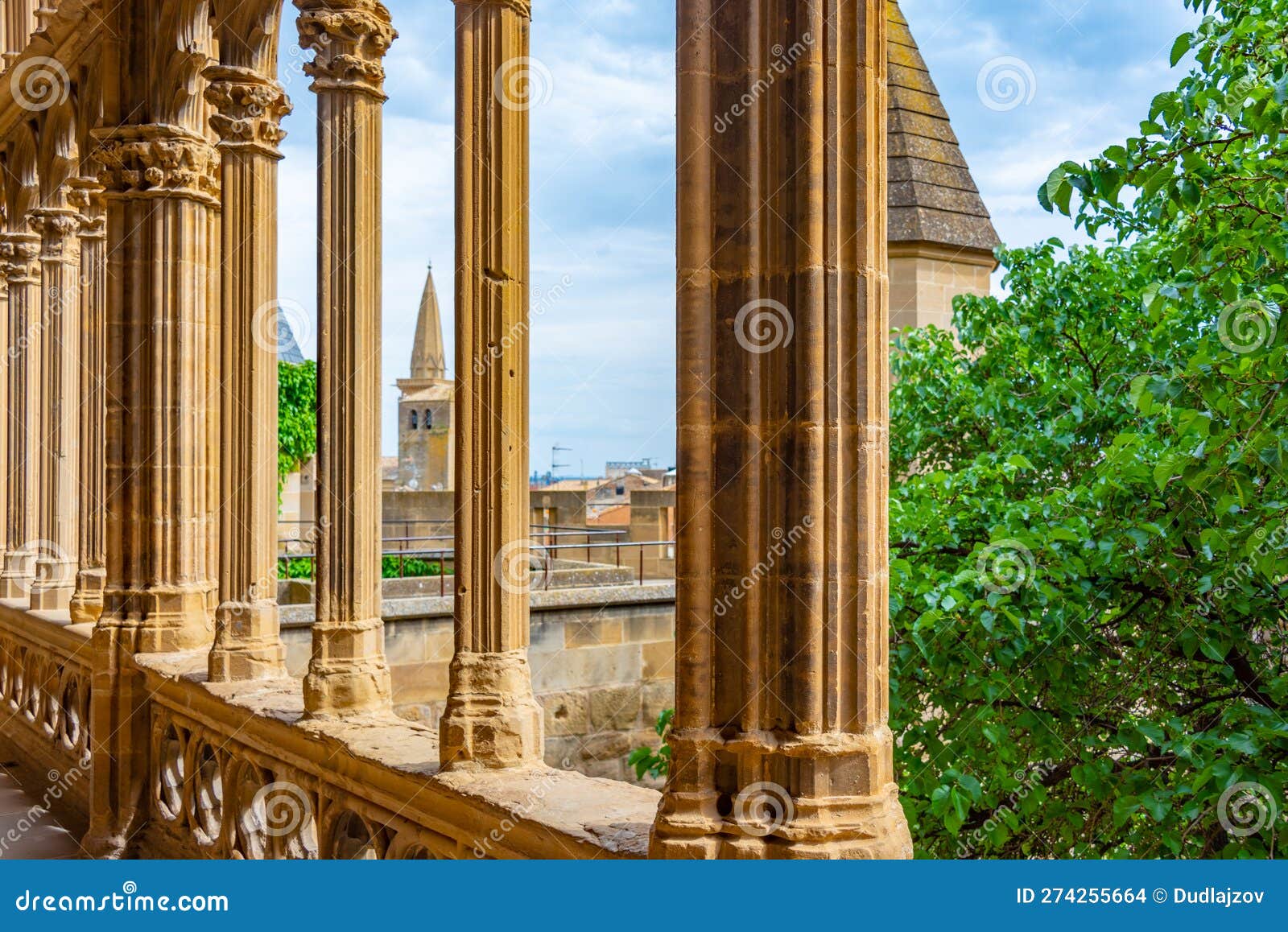 Arched Window at the Royal Palace of Olite in Spain Stock Photo - Image ...