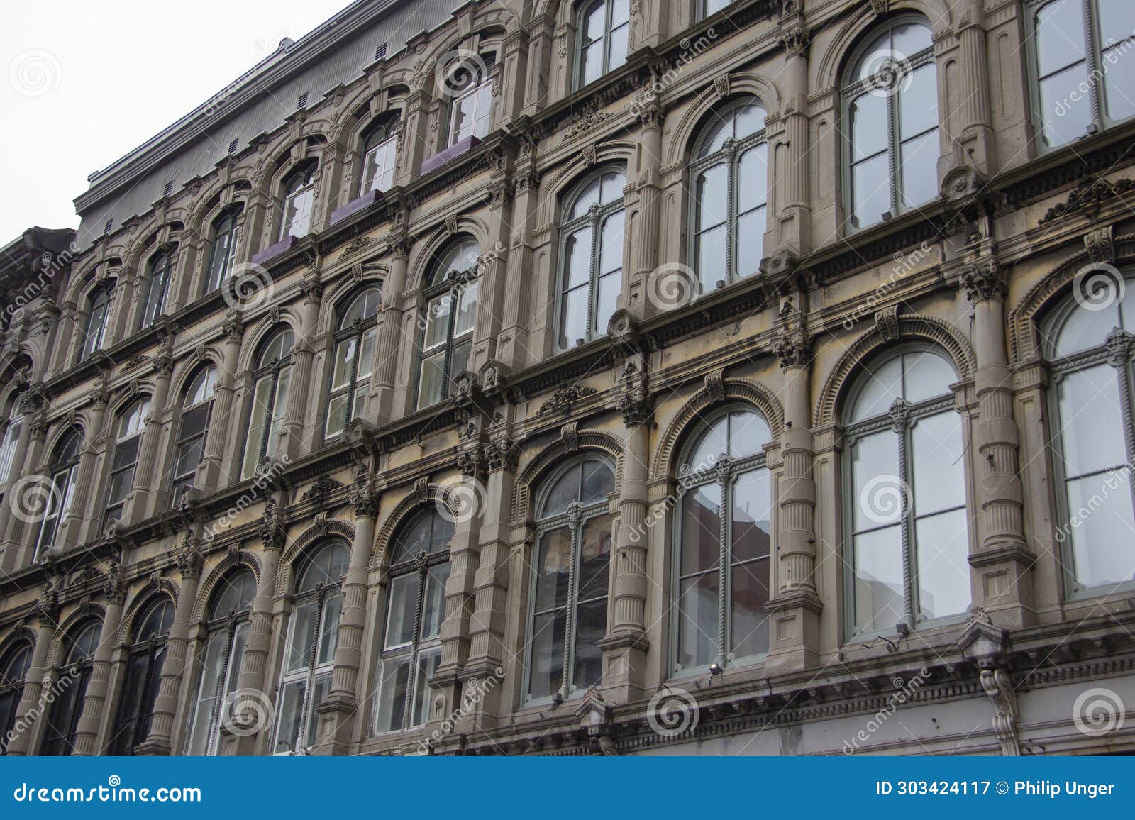 Exterior of an Old Office Building in Old Montreal Stock Image - Image ...