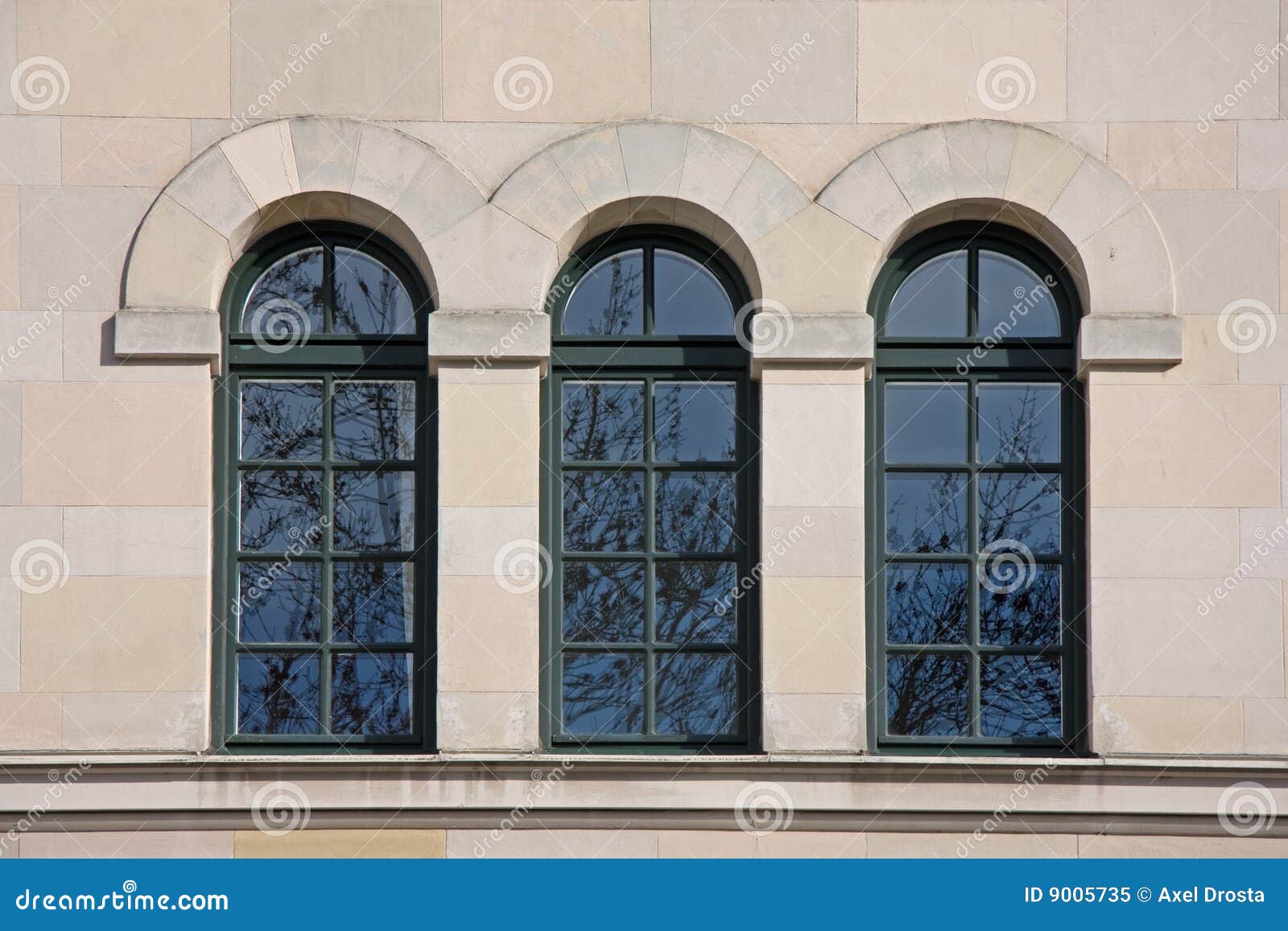 Arched Windows on Old Building Stock Image - Image of craftsmanship ...