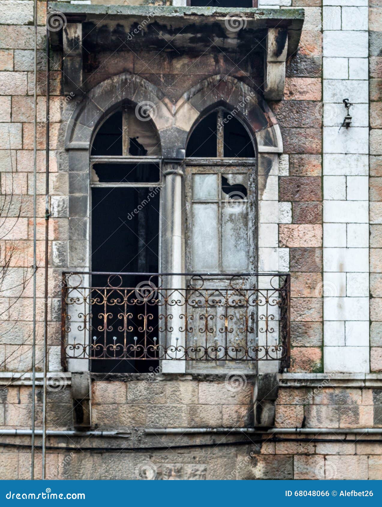 Arched Windows in an Old Stone House Stock Photo - Image of arched ...