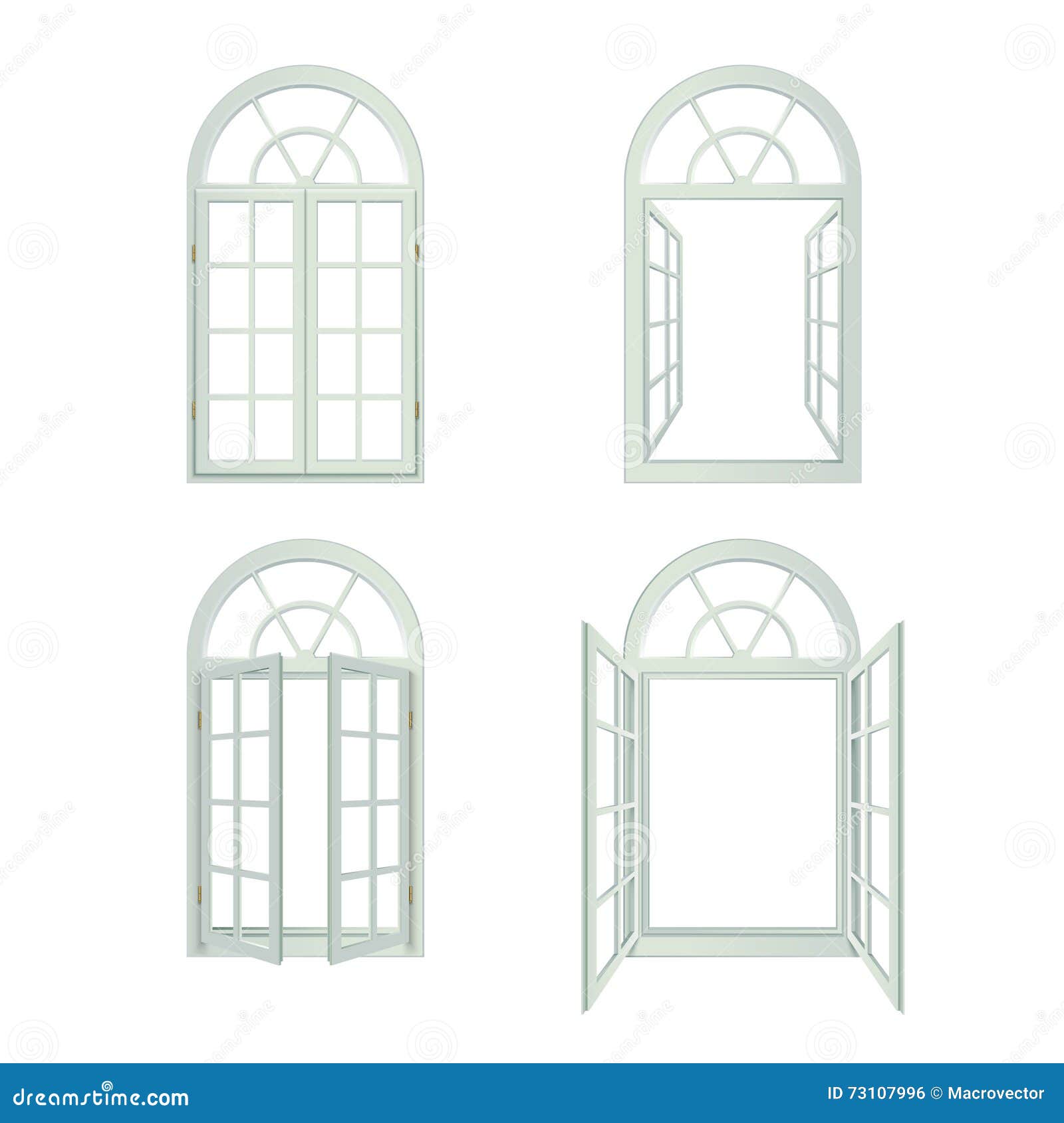 Arched Windows Realistic Set Stock Vector - Illustration of decorative ...