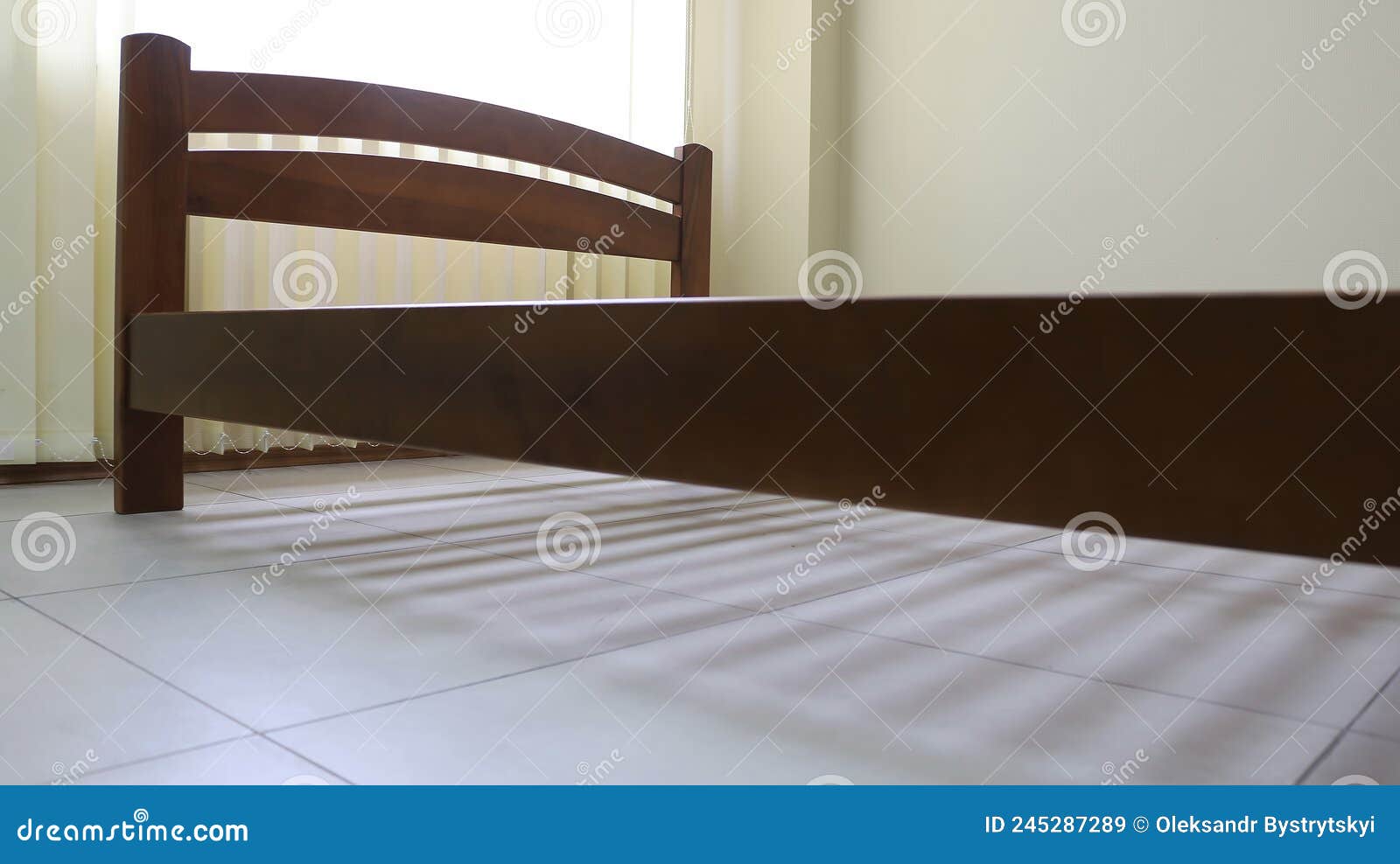 Arched Wooden Bed with Slats Stock Image - Image of comfortable ...