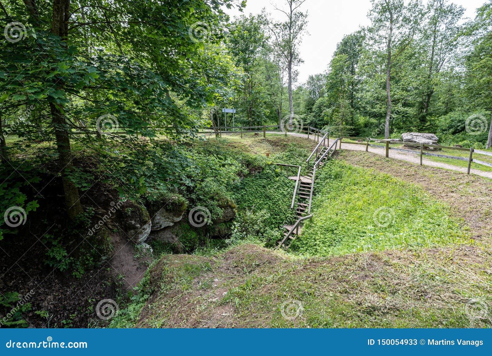 Archeological Pit Cave in the Ground in Meadow Stock Image - Image of ...