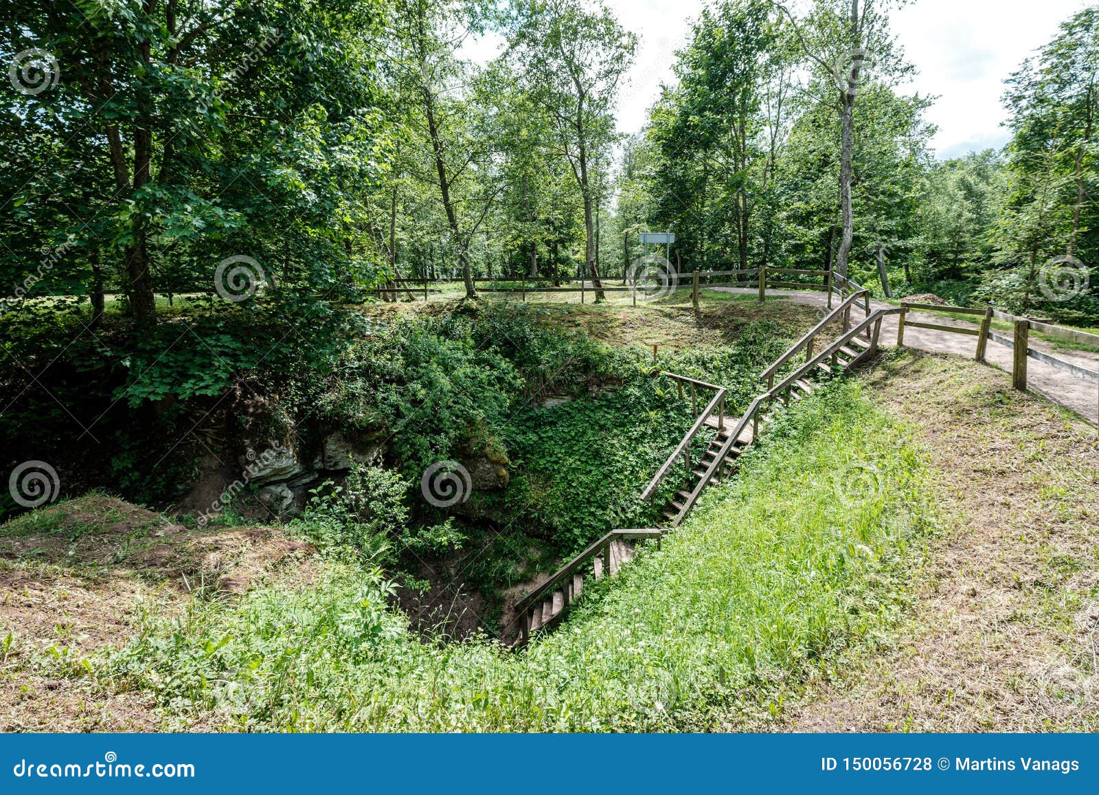 Archeological Pit Cave in the Ground in Meadow Stock Photo - Image of ...