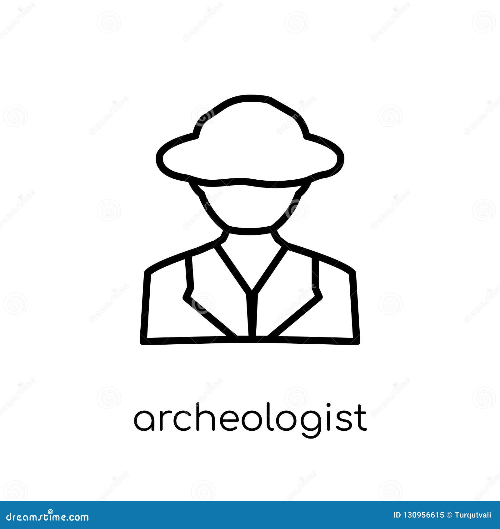 Archeologist Icon. Trendy Modern Flat Linear Vector Archeologist Icon ...