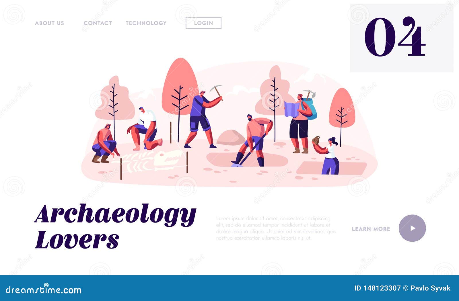 Archeologists, Paleontology Scientists Working On Excavations Or ...