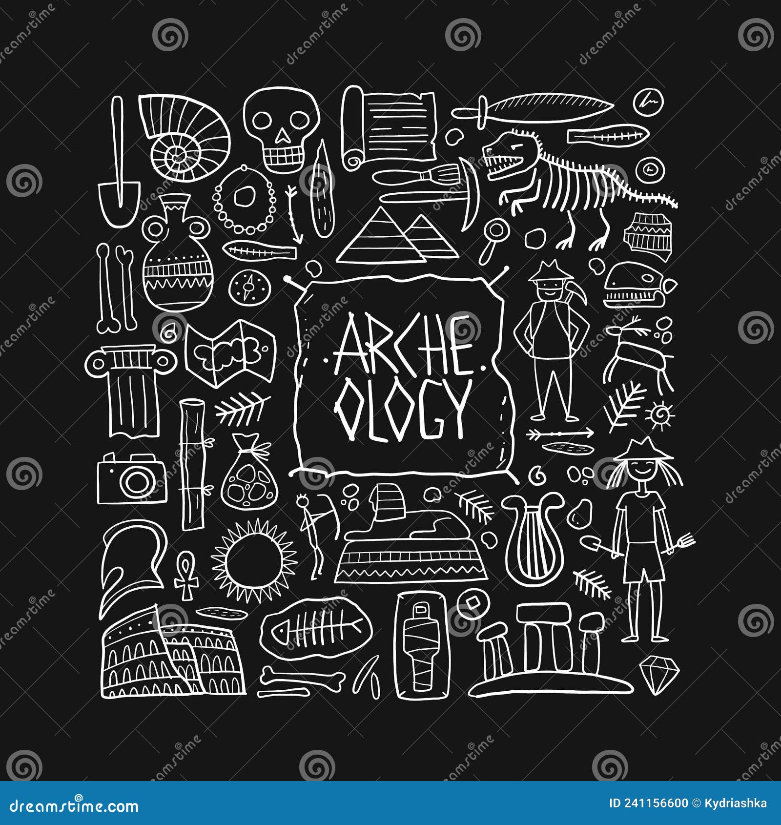 Archeology Ancient History. Art Frame for Your Design Stock Vector ...