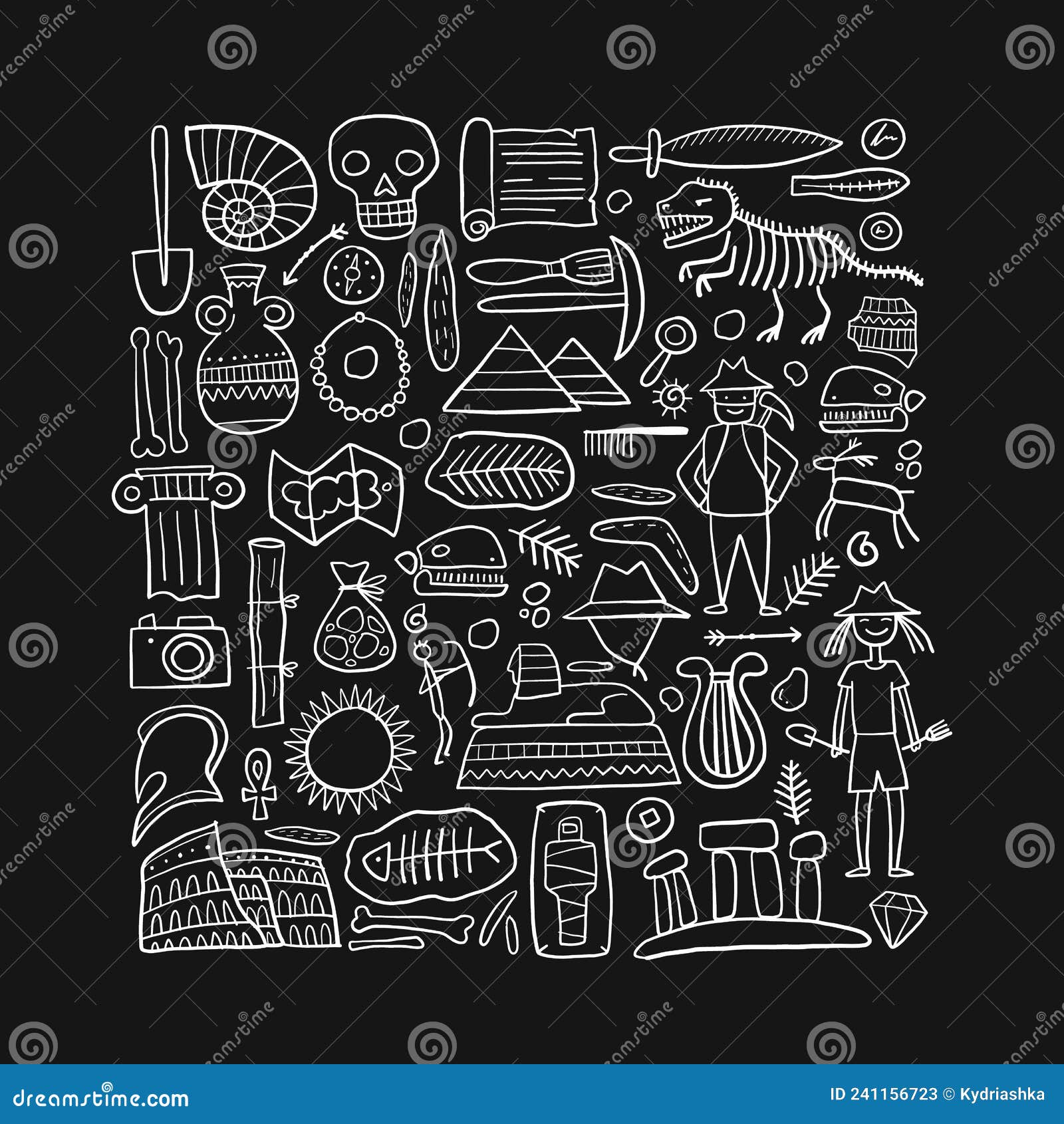 Archeology Ancient History. Art Frame for Your Design Stock Vector ...