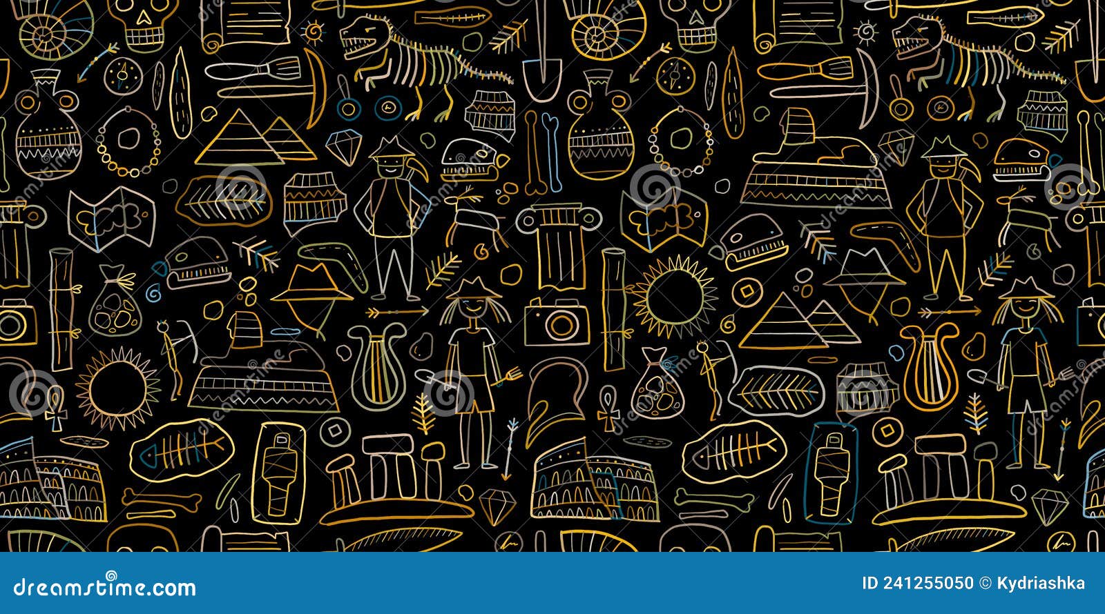 Archeology Ancient History. Seamless Pattern Background for Your Design ...