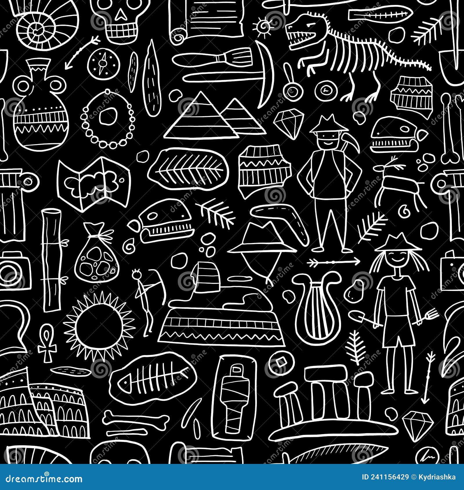 Archeology Ancient History. Seamless Pattern Background for Your Design ...