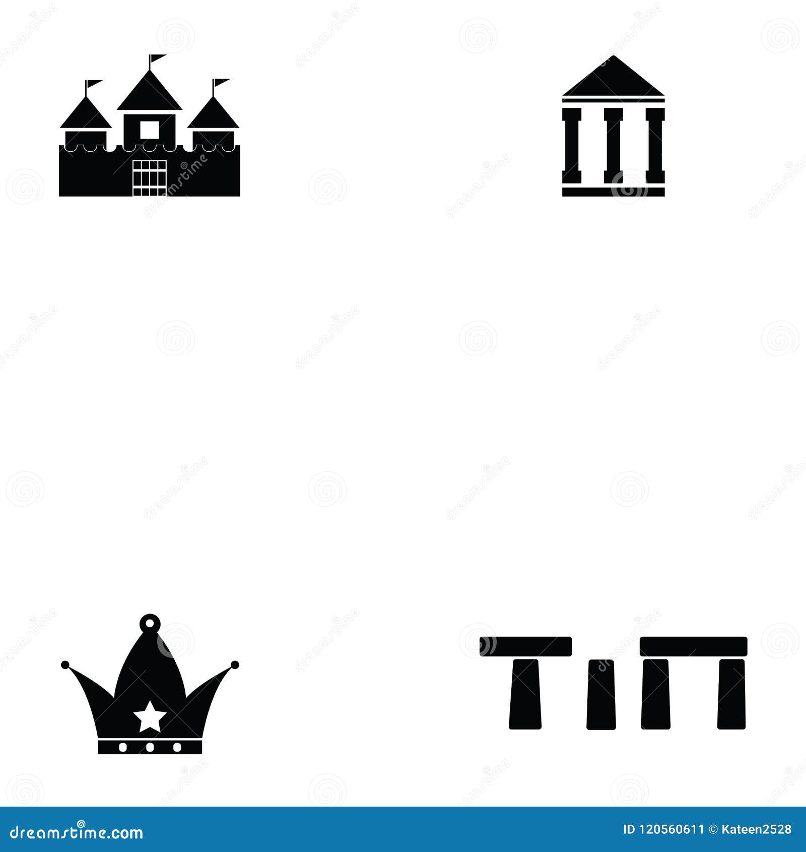 Archeology icon set stock vector. Illustration of design - 120560611