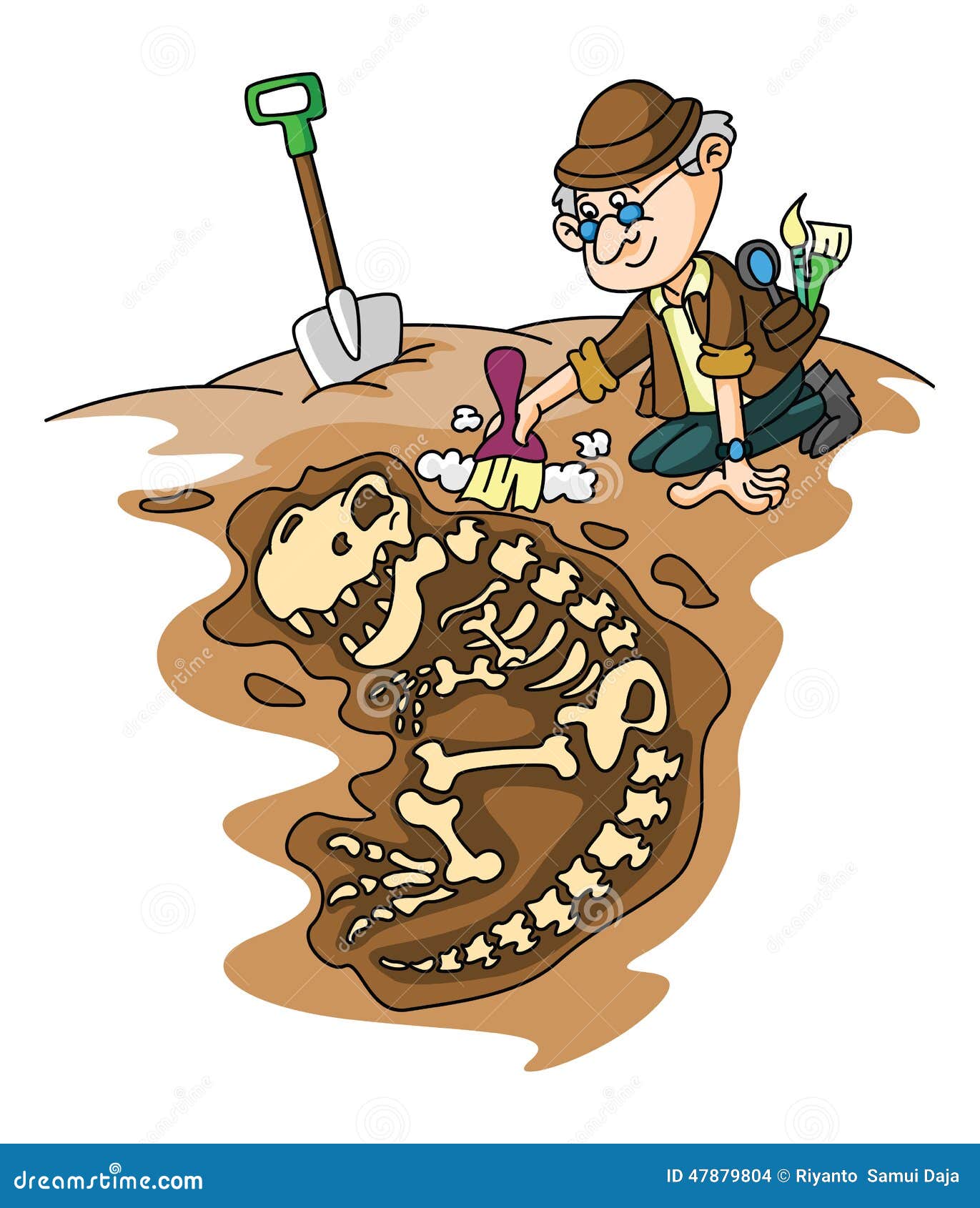 Archeology stock vector. Illustration of archaeologist - 47879804