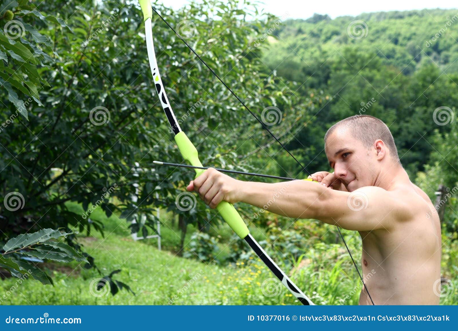 Archer stock photo. Image of white, archery, lean, young - 10377016