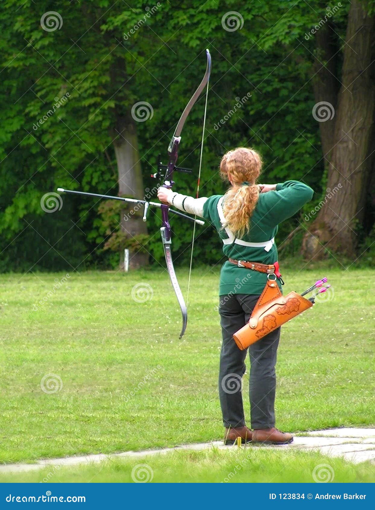 Archer stock photo. Image of fire, target, bowman, field - 123834