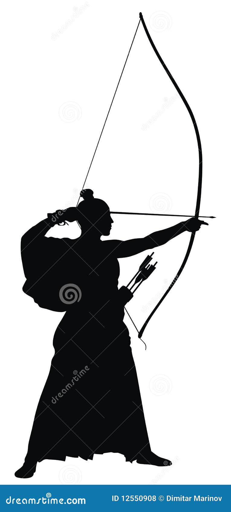 Archer stock vector. Illustration of bowman, outline - 12550908