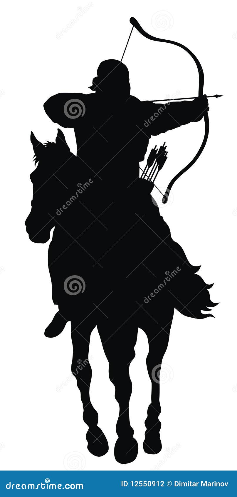 Archer stock vector. Illustration of silhouette, archer - 12550912