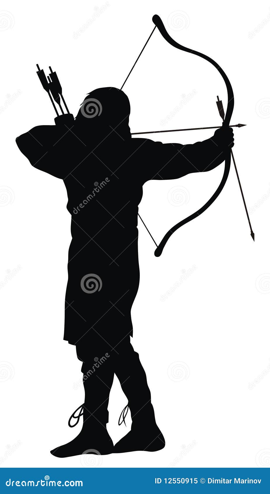 Archer stock vector. Illustration of silhouette, hobby - 12550915