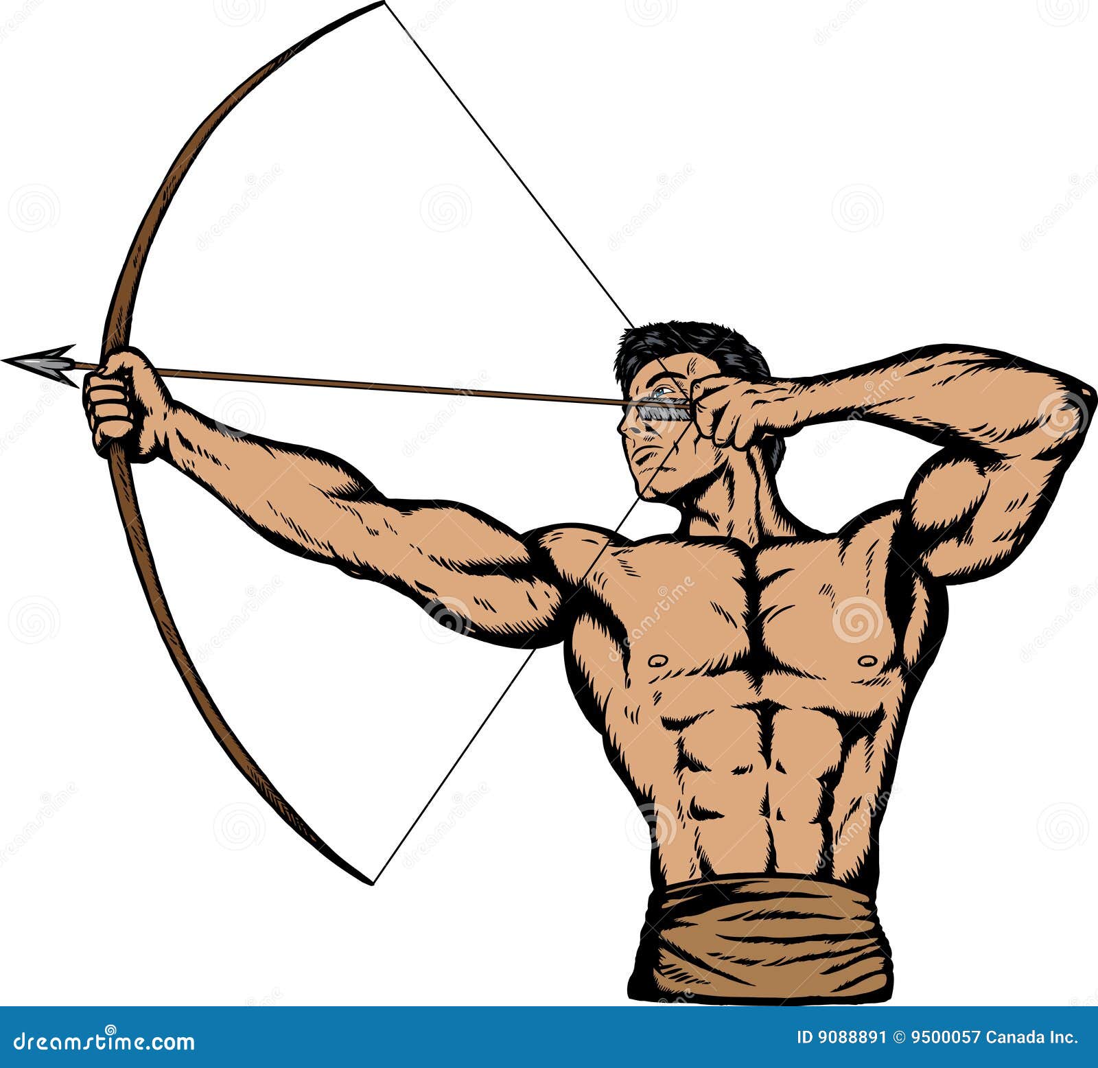 Archer The Book Logo Black And White Cartoon Vector | CartoonDealer.com ...