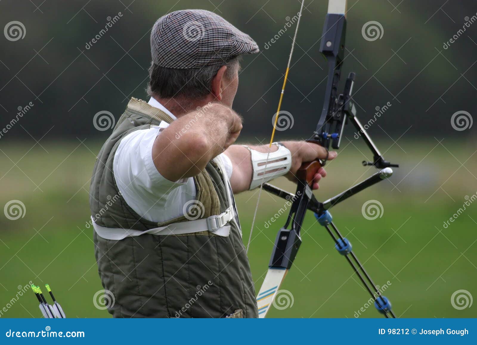 Archer stock photo. Image of archer, still, flag, male, fire - 98212