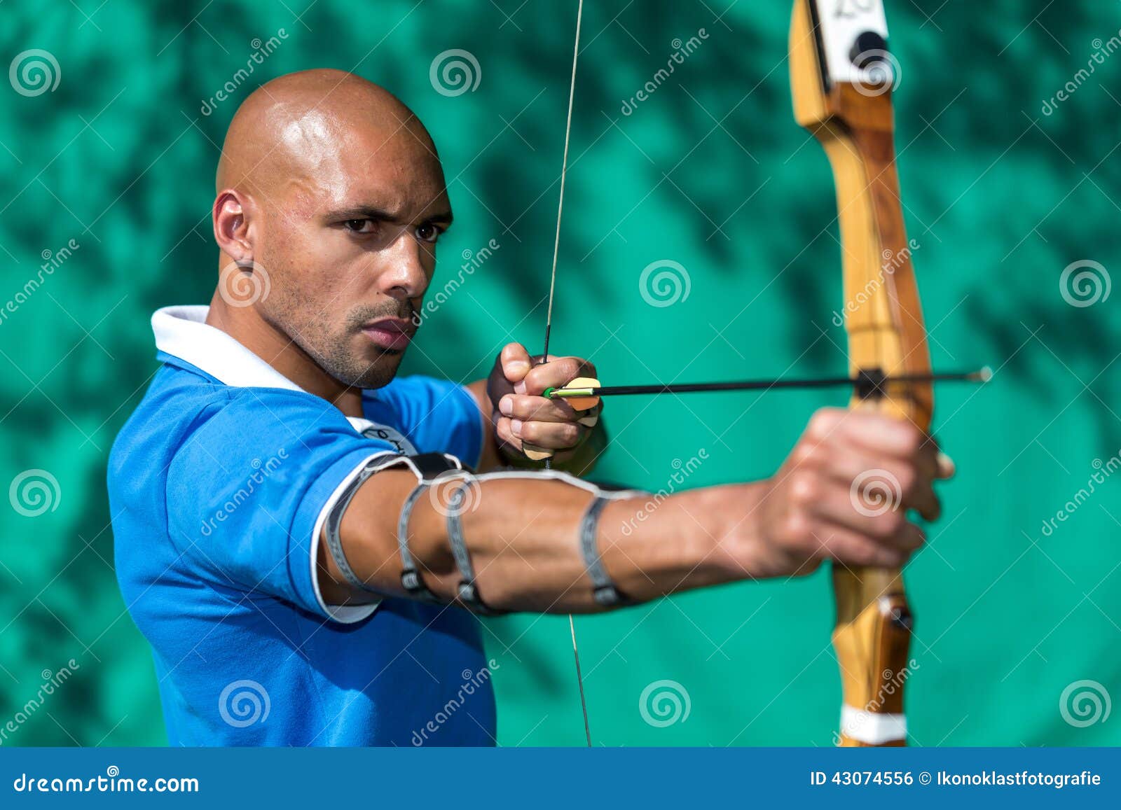 Archer Aiming at Target with Bow and Arrow Stock Photo - Image of shoot ...
