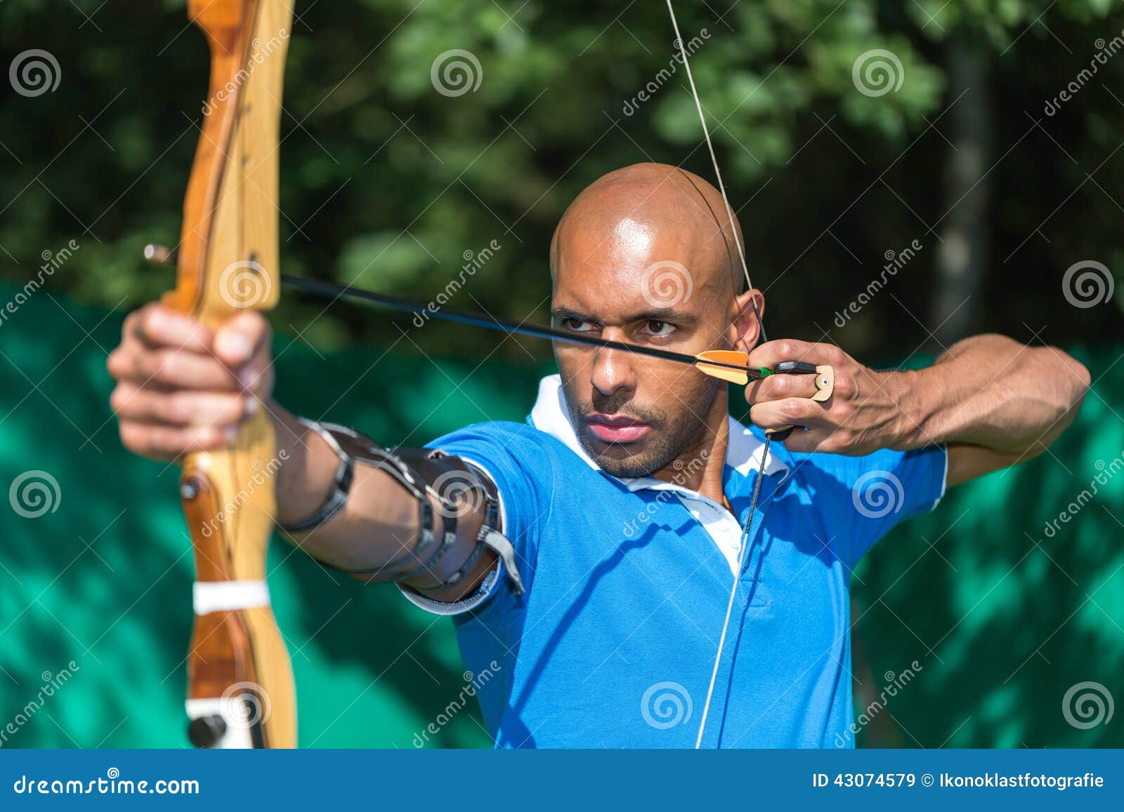 Archer Aiming at Target with Bow and Arrow Stock Image - Image of ...