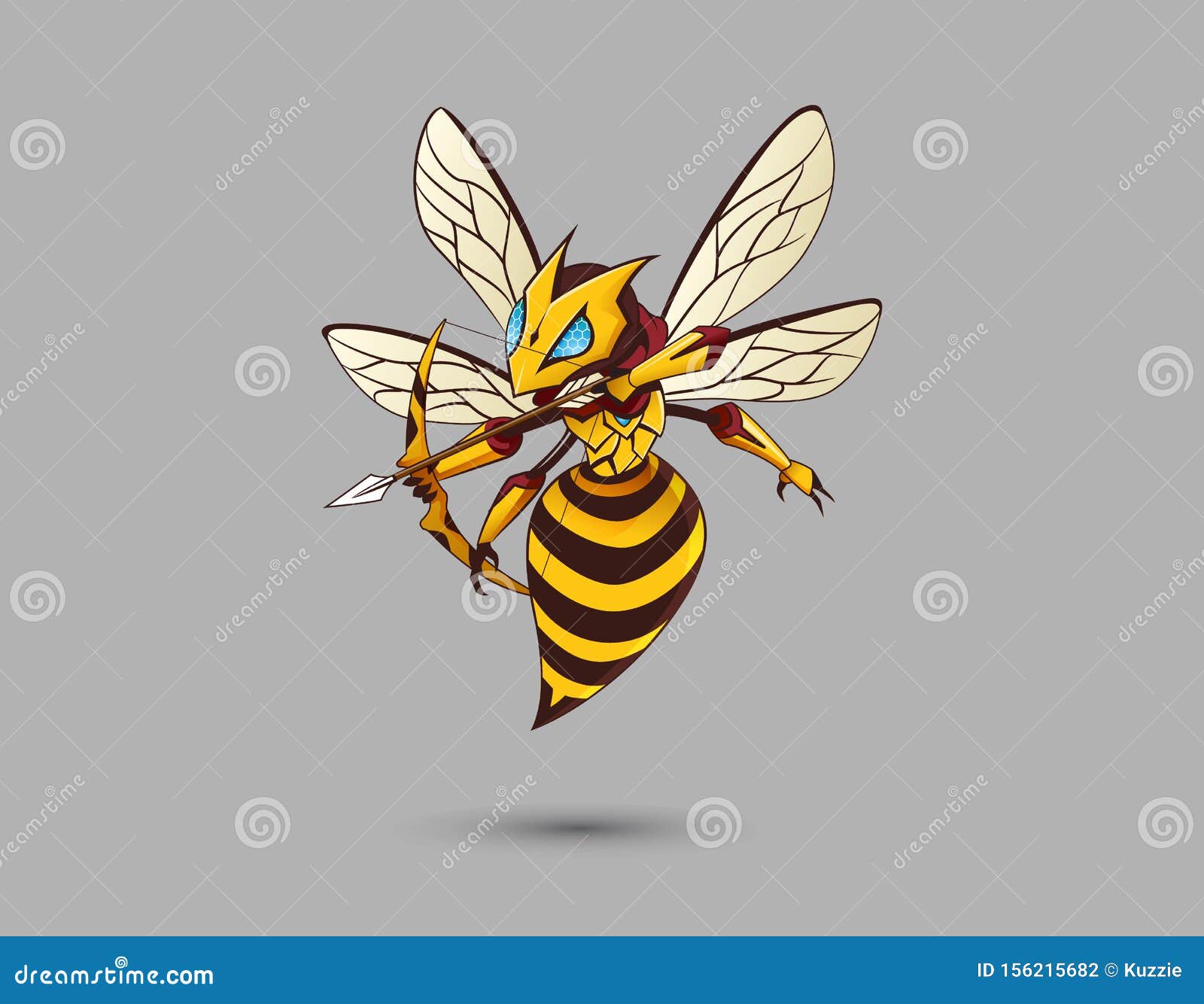 Archer Bee Mascot Illustration Stock Vector - Illustration of killer ...