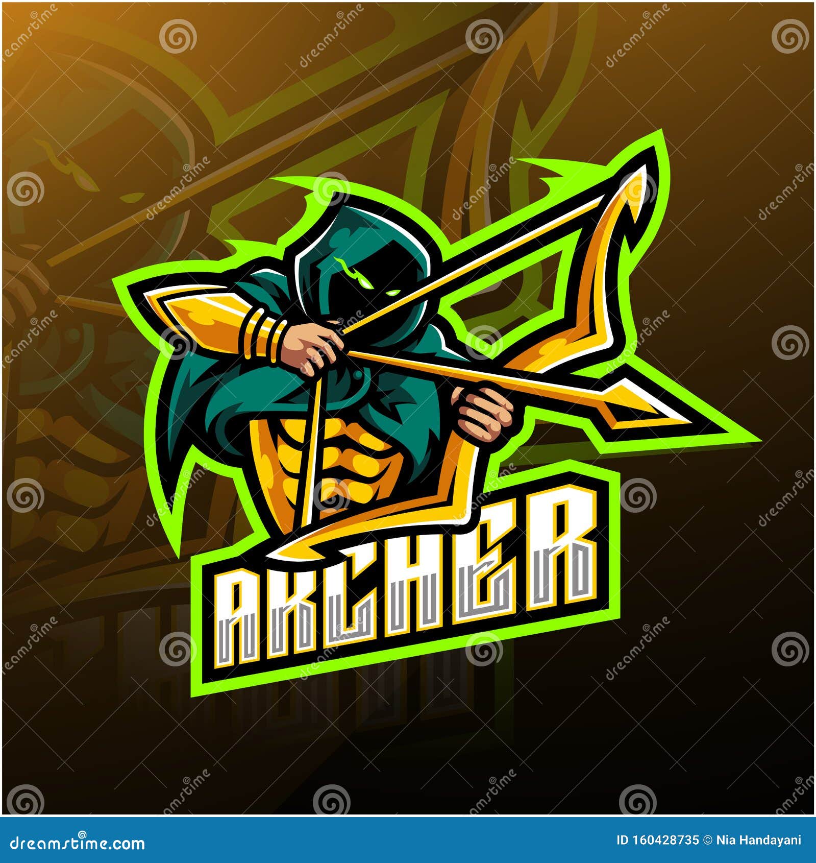 Archer Esport Mascot Logo Design Stock Vector - Illustration of graphic ...