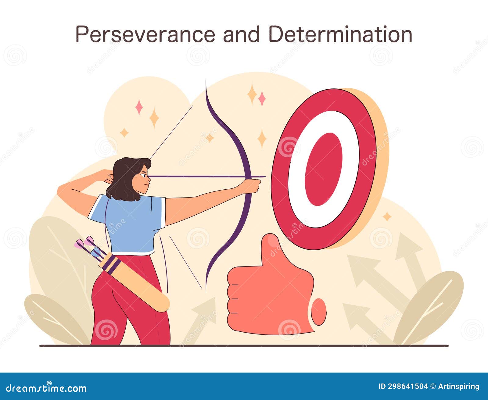 Archer Exemplifying Perseverance and Determination. Flat Vector ...