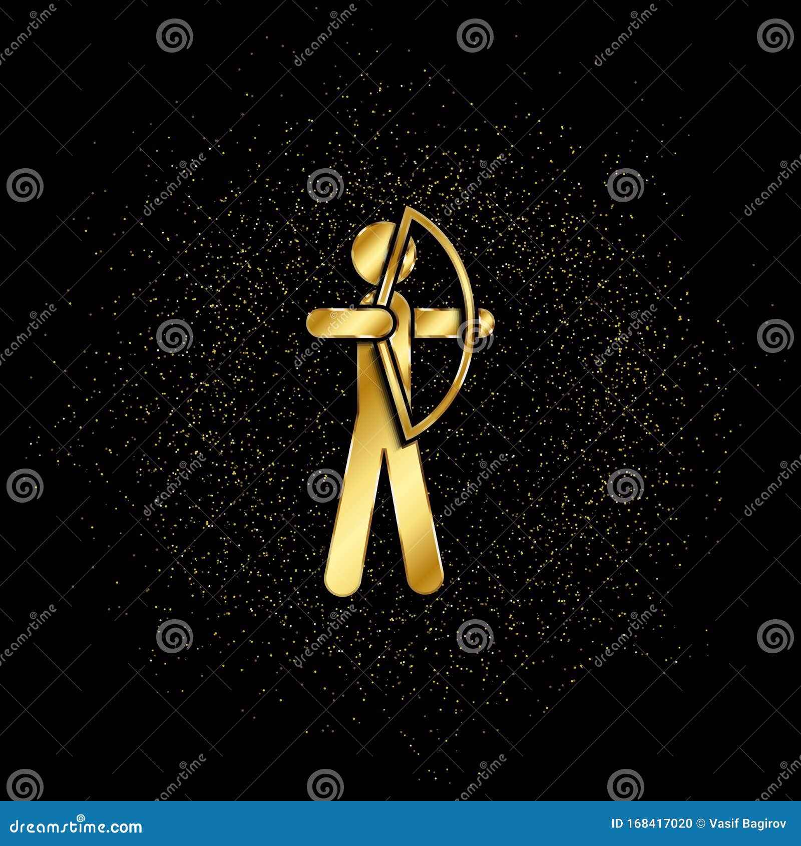 Archer Gold, Icon. Vector Illustration of Golden Particle Stock ...