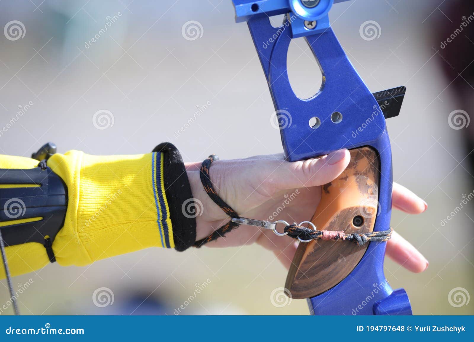 An Archer Hand Pulling the String Back of Bow Stock Photo - Image of ...