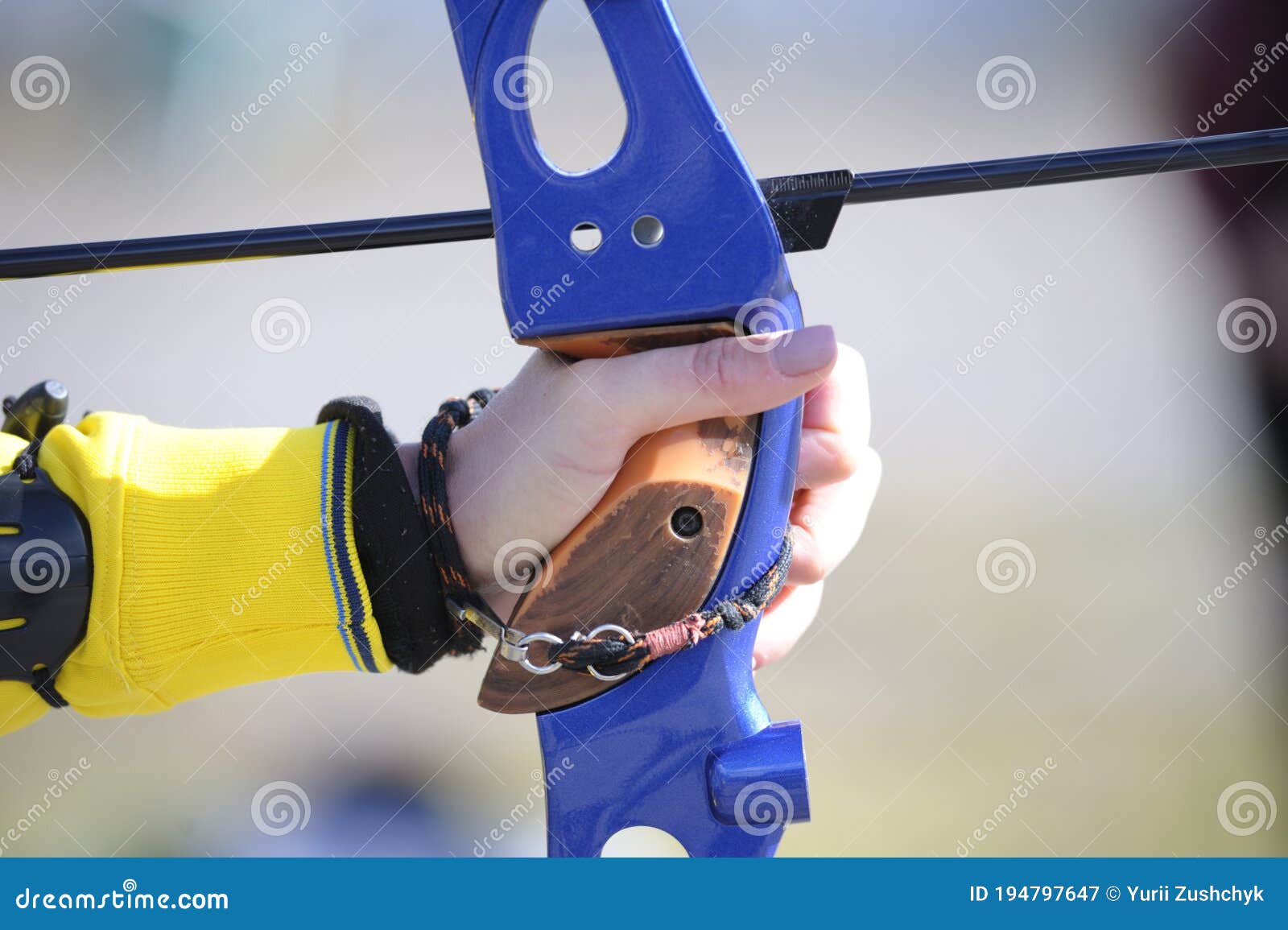 An Archer Hand Pulling the String Back of Bow Stock Image - Image of ...