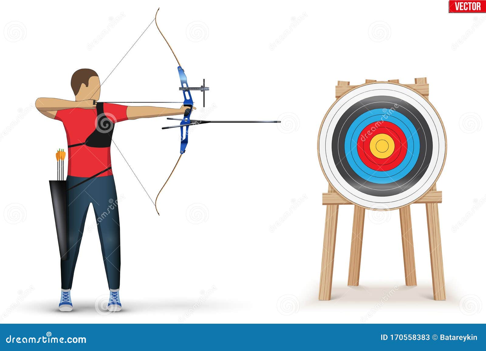 Archer Man with Bow Archery Sport Stock Vector - Illustration of ... Archer Man with Bow Archery Sport Stock Vector - Illustration of ...