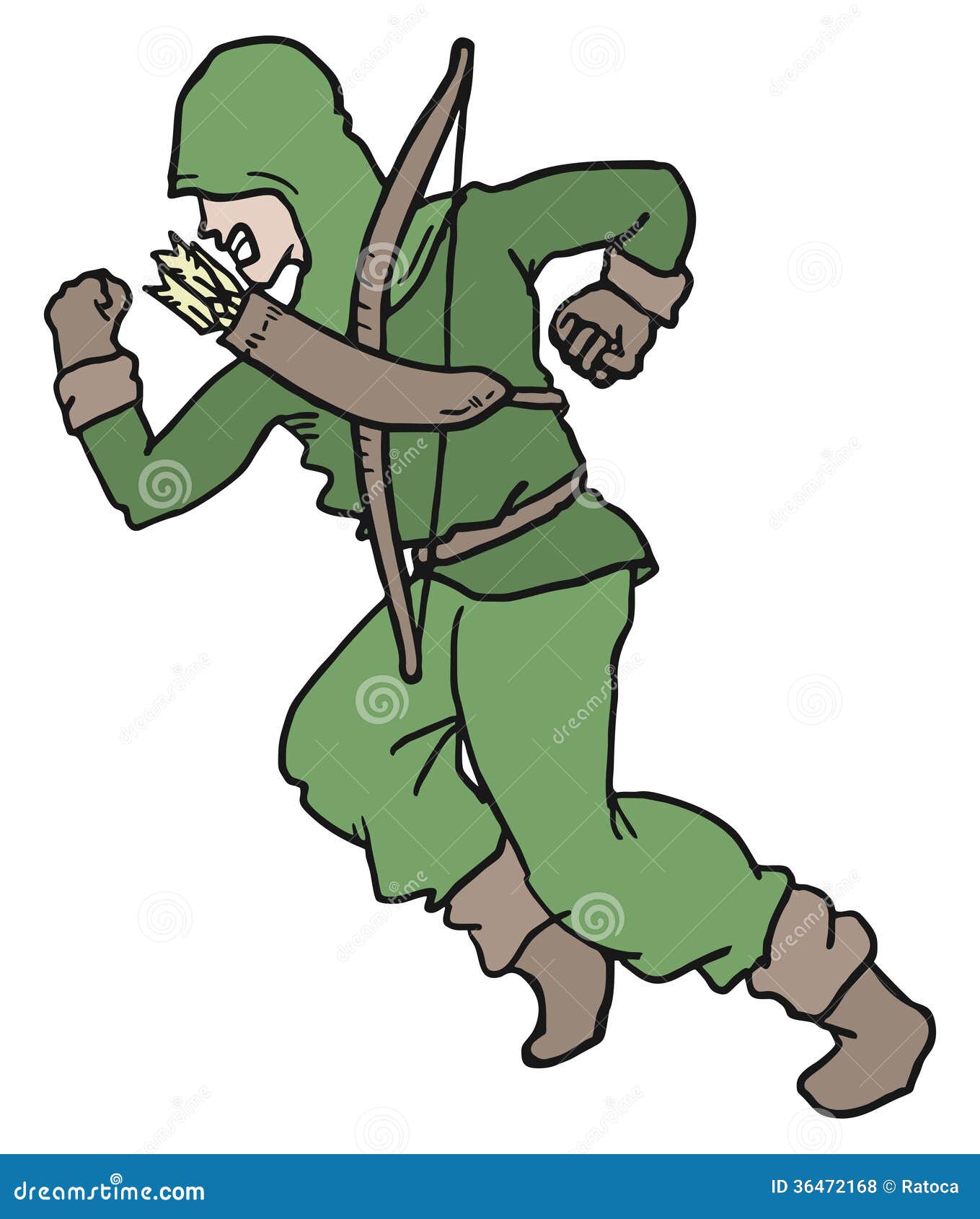 Archer man stock vector. Illustration of outlaw, running - 36472168
