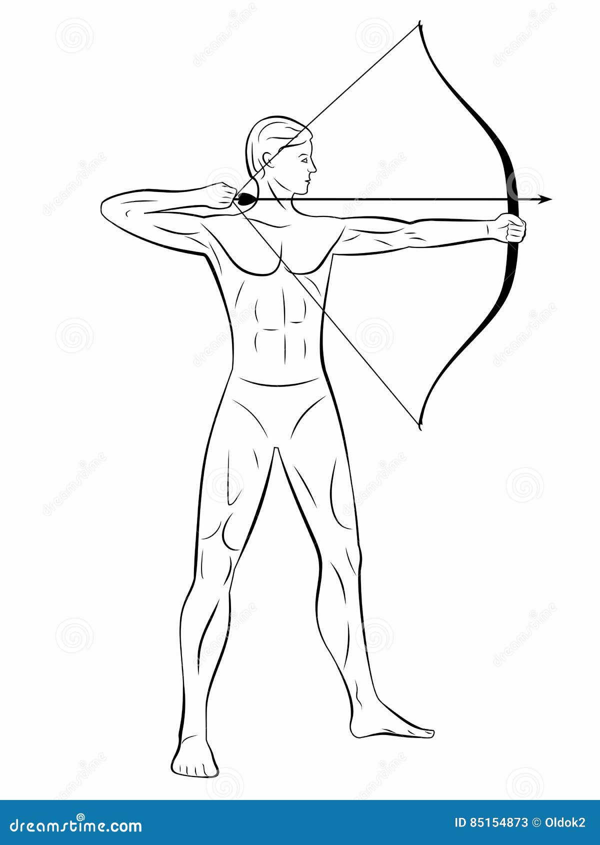 Silhouette Of An Archer On His Running Horse. Vector Illustration ...