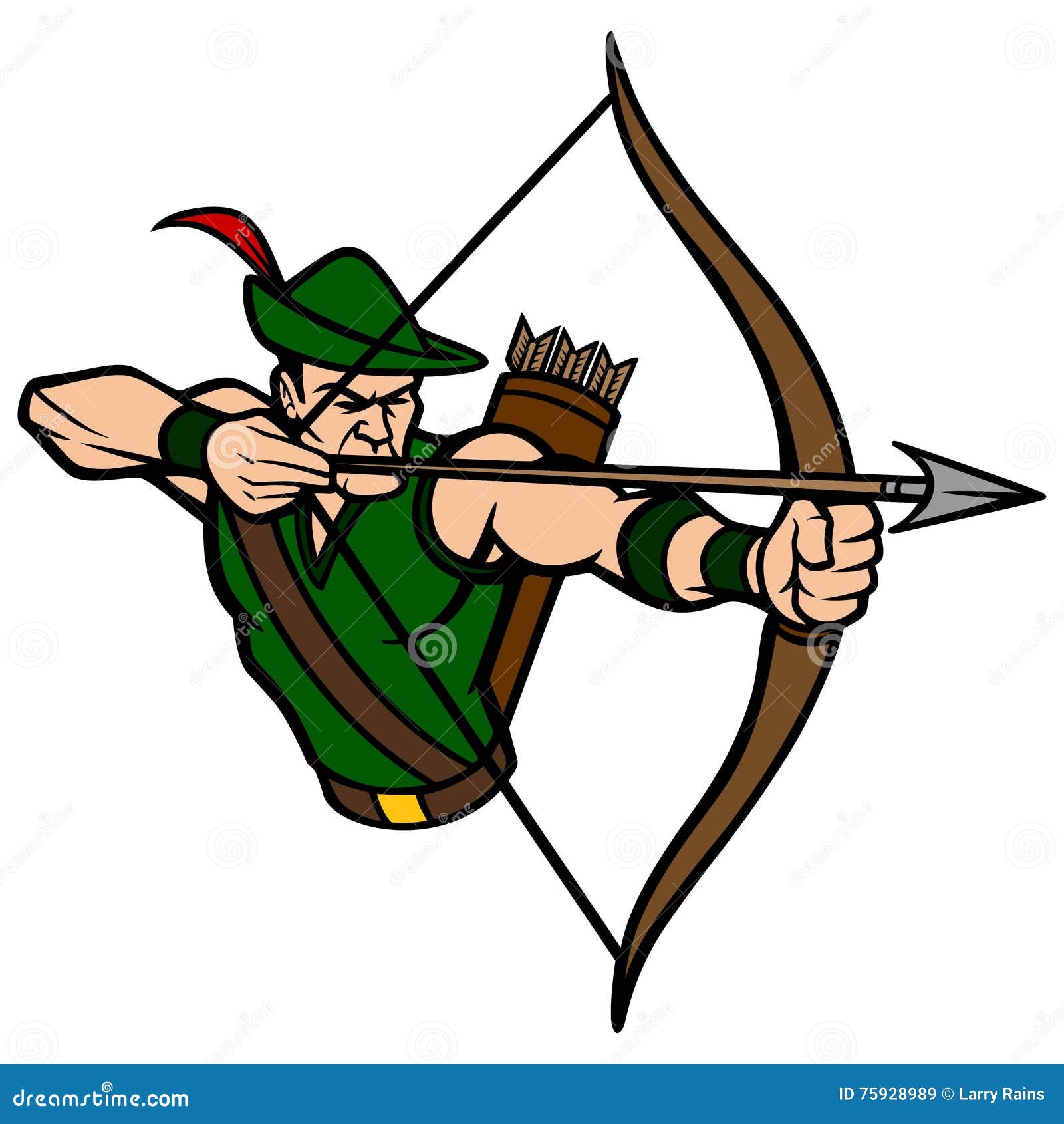 Archer Mascot Esport Logo Design Cartoon Vector | CartoonDealer.com ...