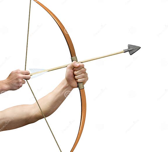 Archer Preparing To Release Arrow Stock Photo - Image of weapon, arrow ...