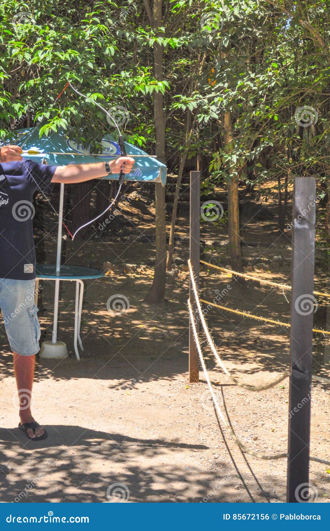 Archer shooting stock photo. Image of trees, entertainment - 85672156