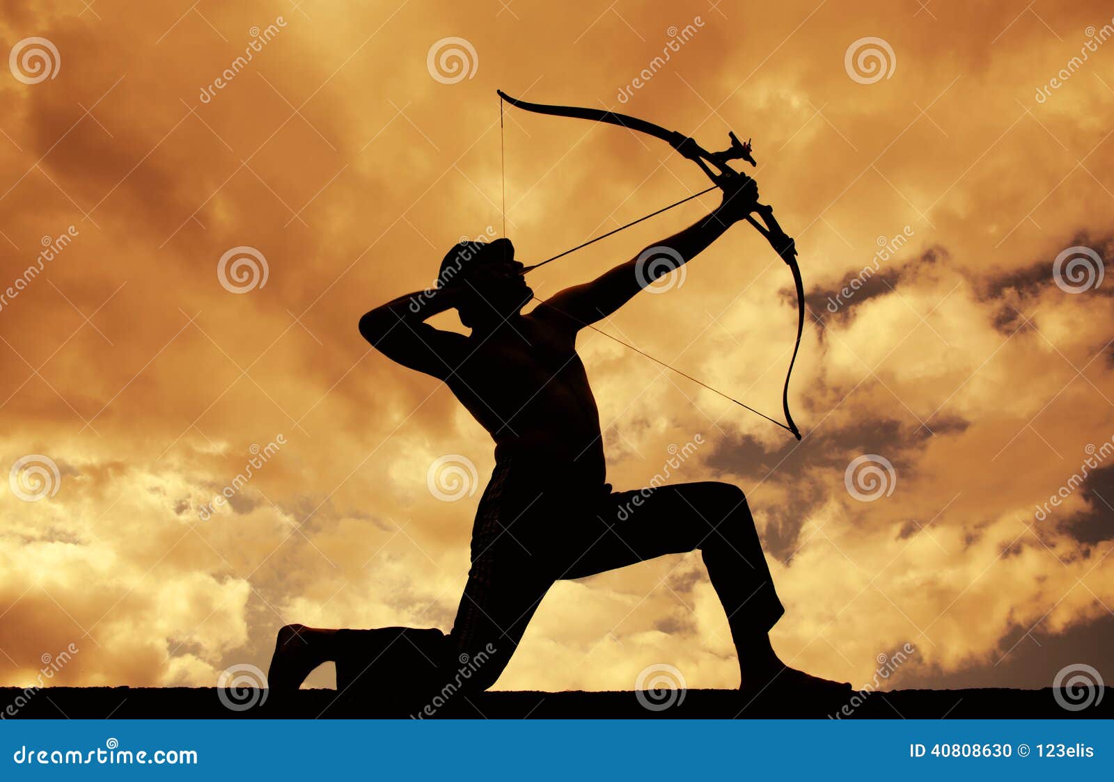 Archer Silhouette stock photo. Image of army, achievement - 40808630