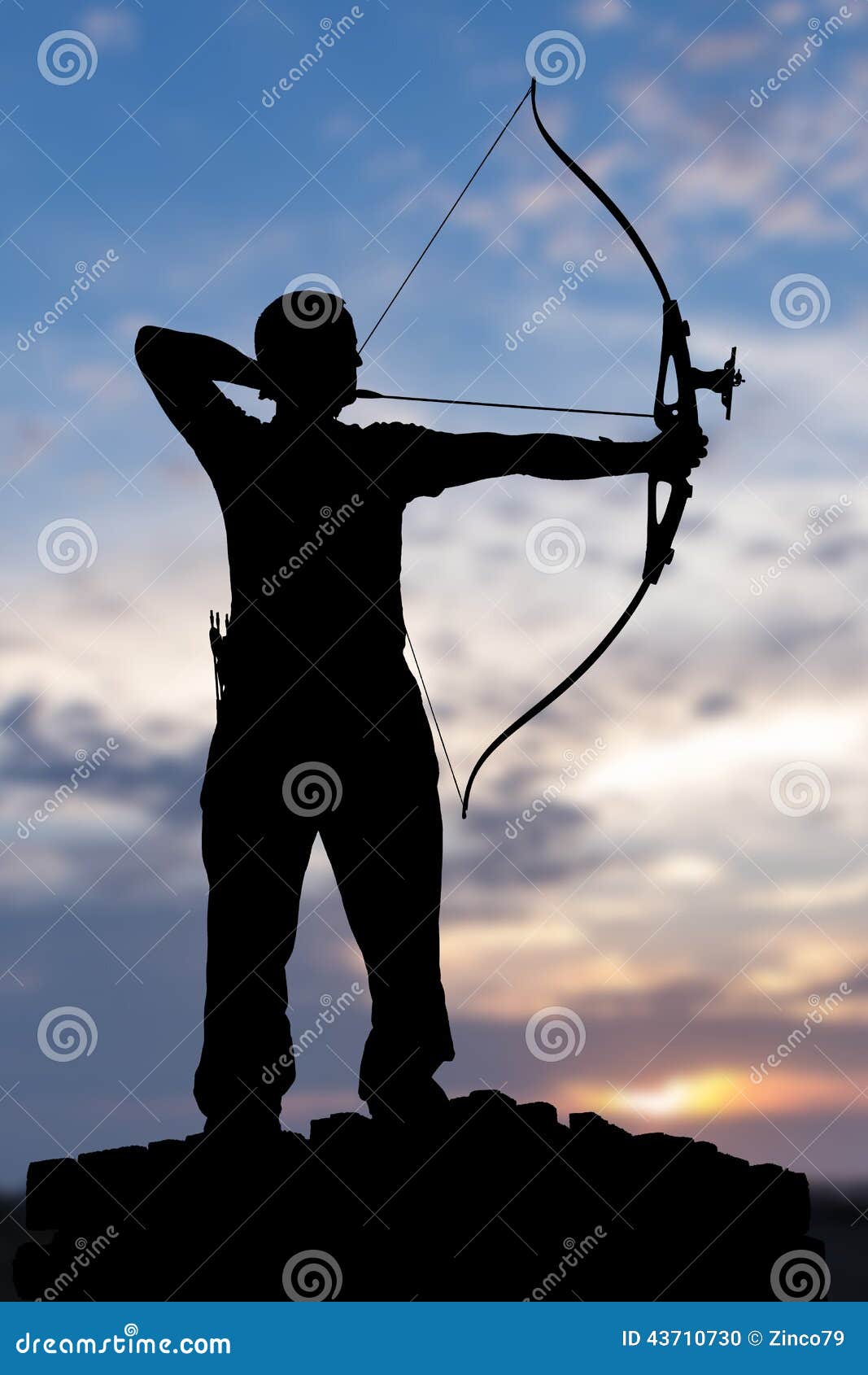 Archer stock photo. Image of silhouette, shooting, adult - 43710730