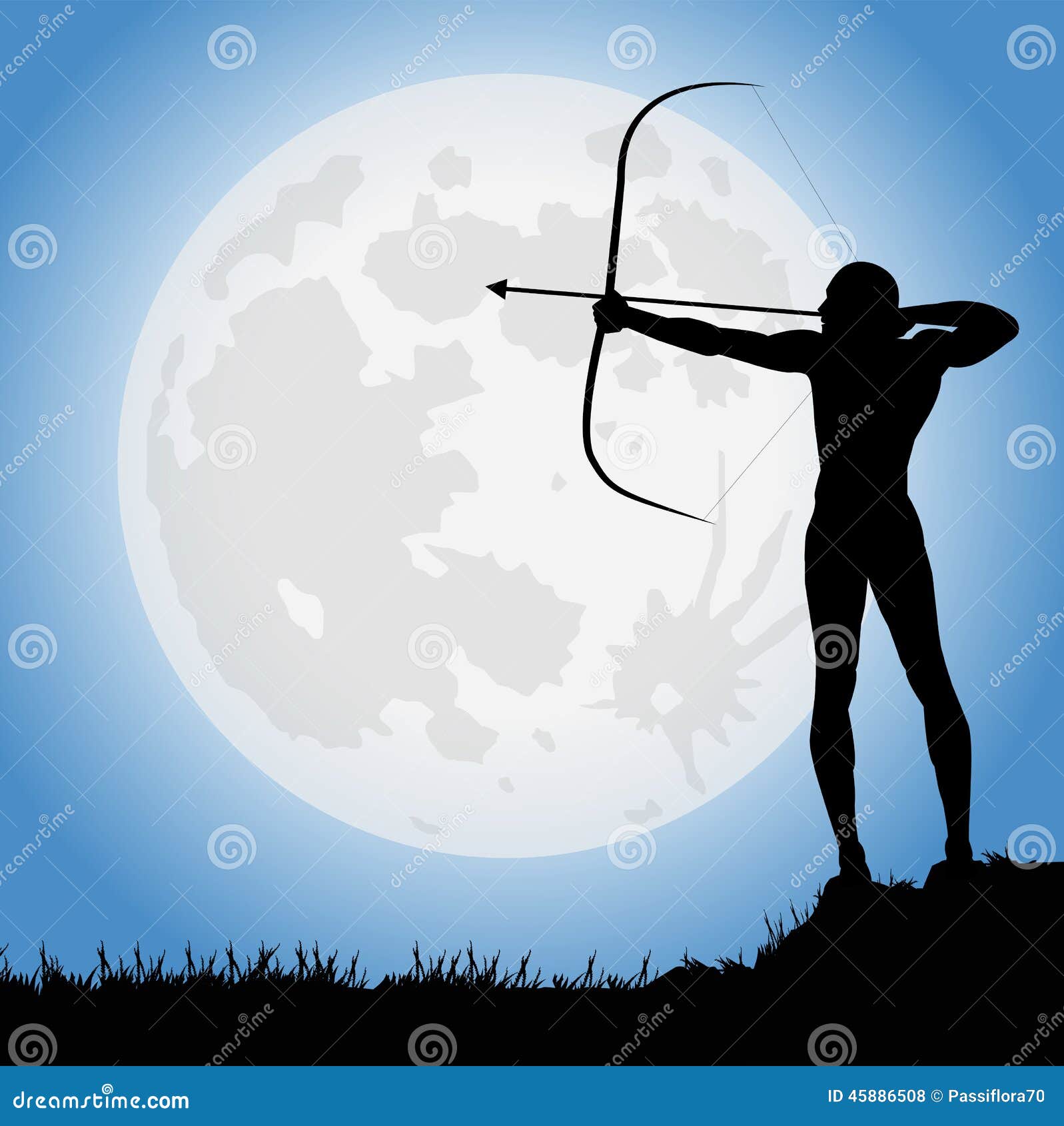 Archer Silhouette stock illustration. Illustration of purpose - 45886508