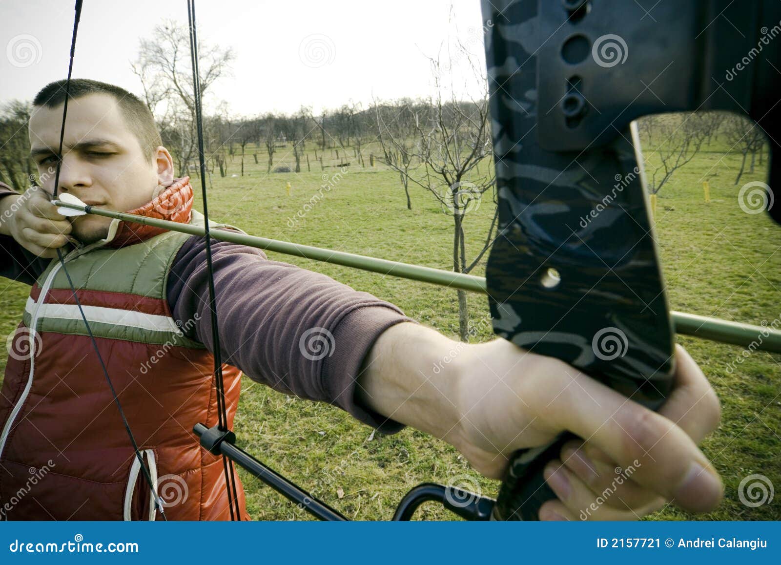 Archer taking shot stock image. Image of tension, target - 2157721