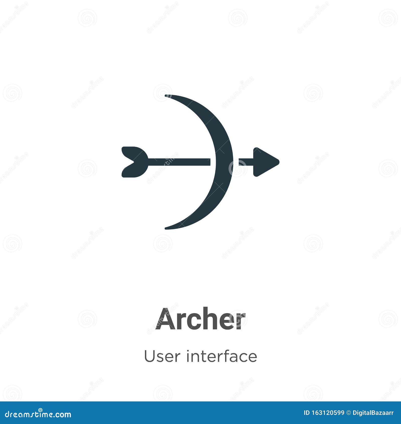 Archer Vector Icon on White Background. Flat Vector Archer Icon Symbol ...