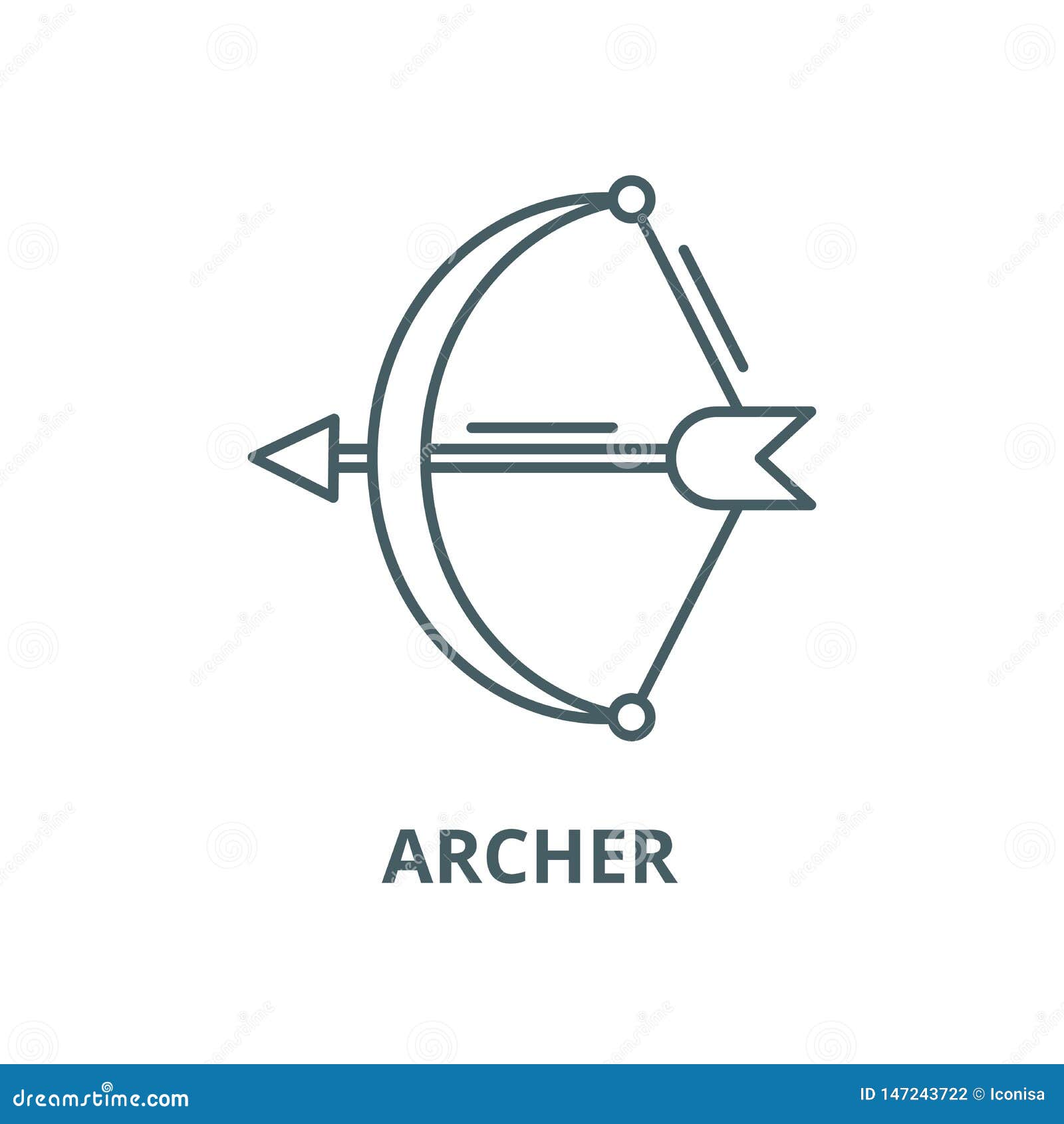 Archer Vector Line Icon, Linear Concept, Outline Sign, Symbol Stock ...