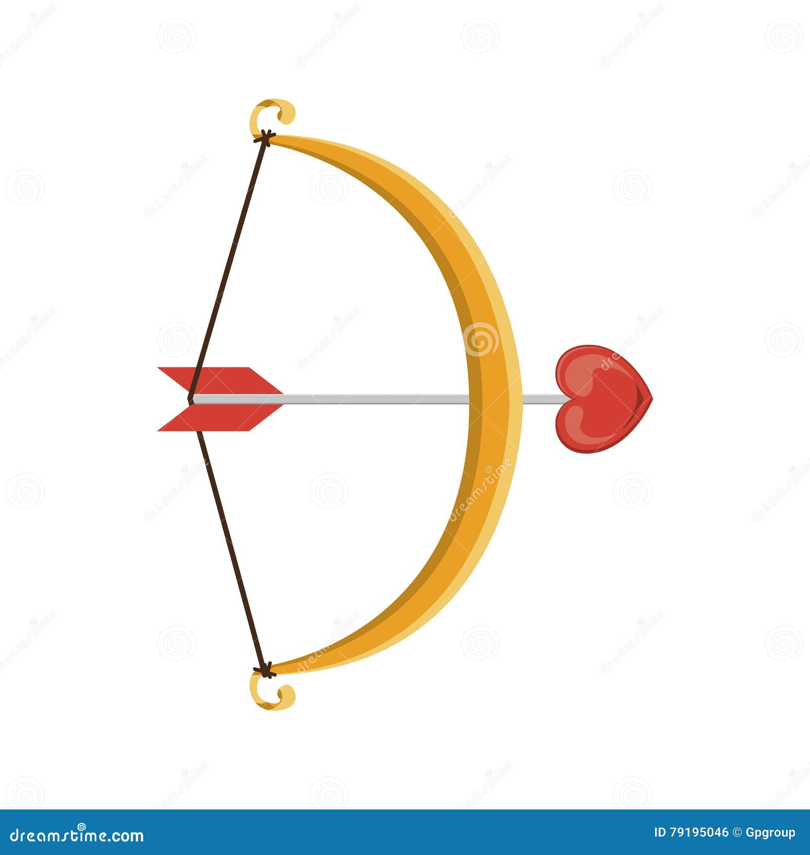 Archer Weapon with Heart Symbol Stock Vector - Illustration of cupid ...