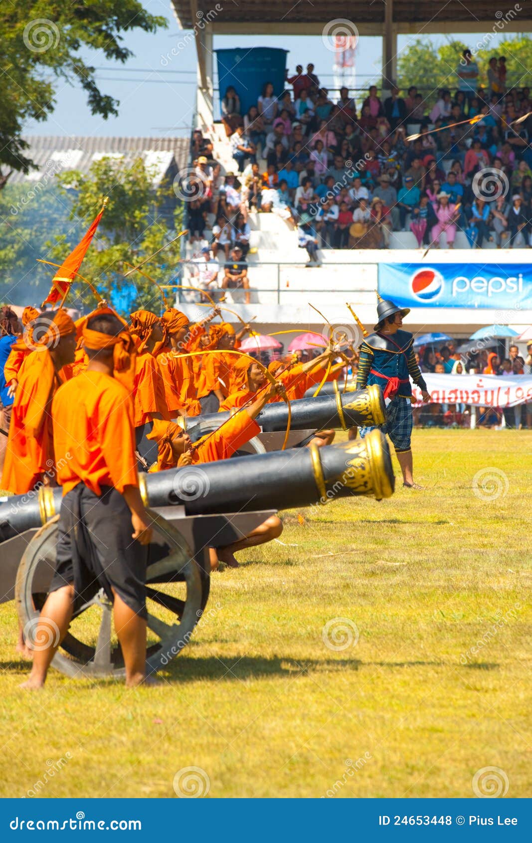 Archers Fire Arrow Battle Reenactment Editorial Stock Photo - Image of ...