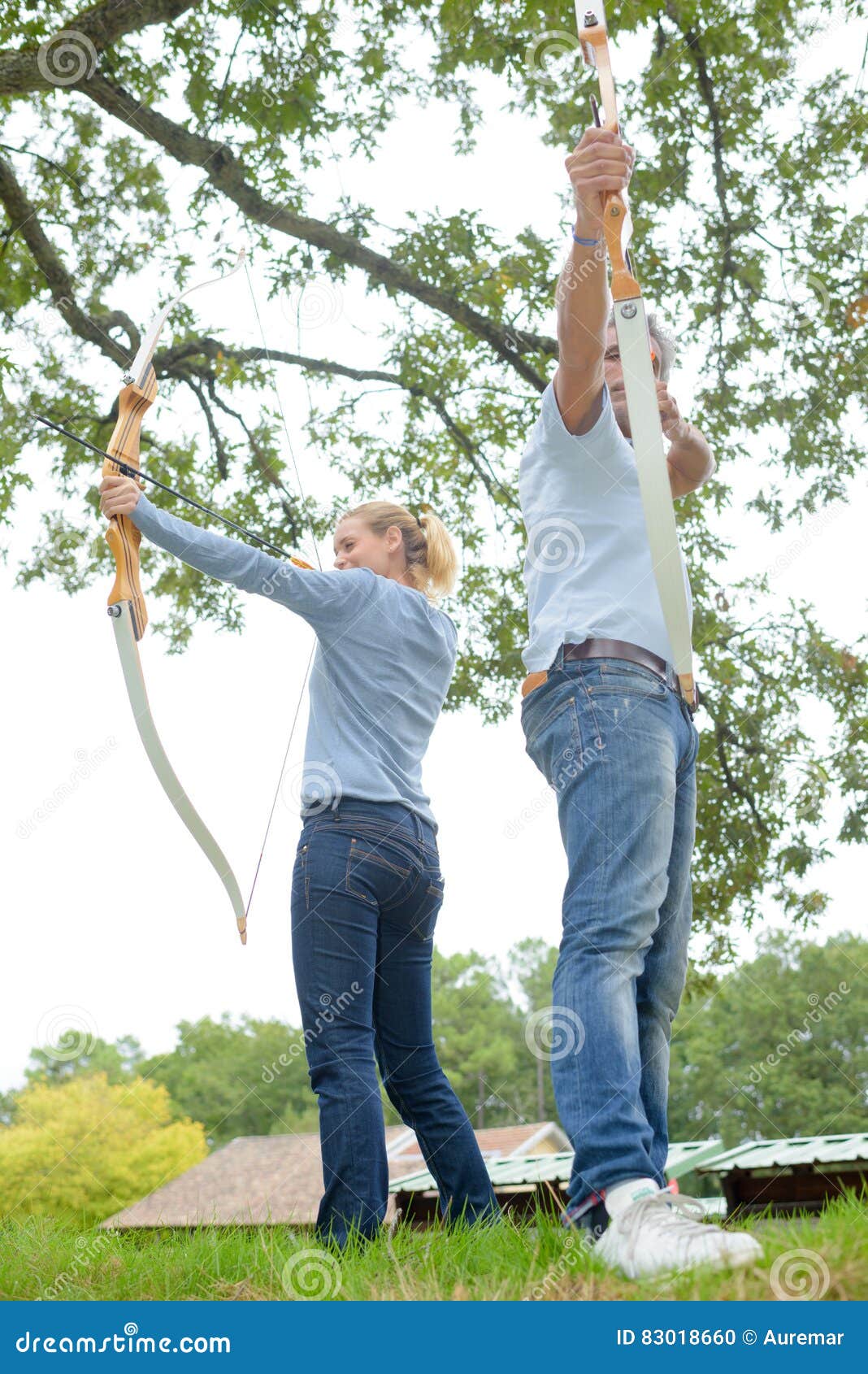 Archers training with bow stock photo. Image of training - 83018660