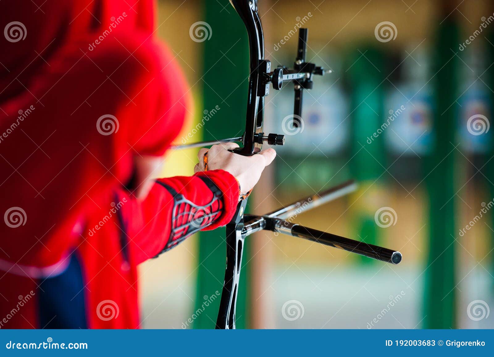 Archery. Archer Exercise with the Bow Stock Image - Image of hand ...
