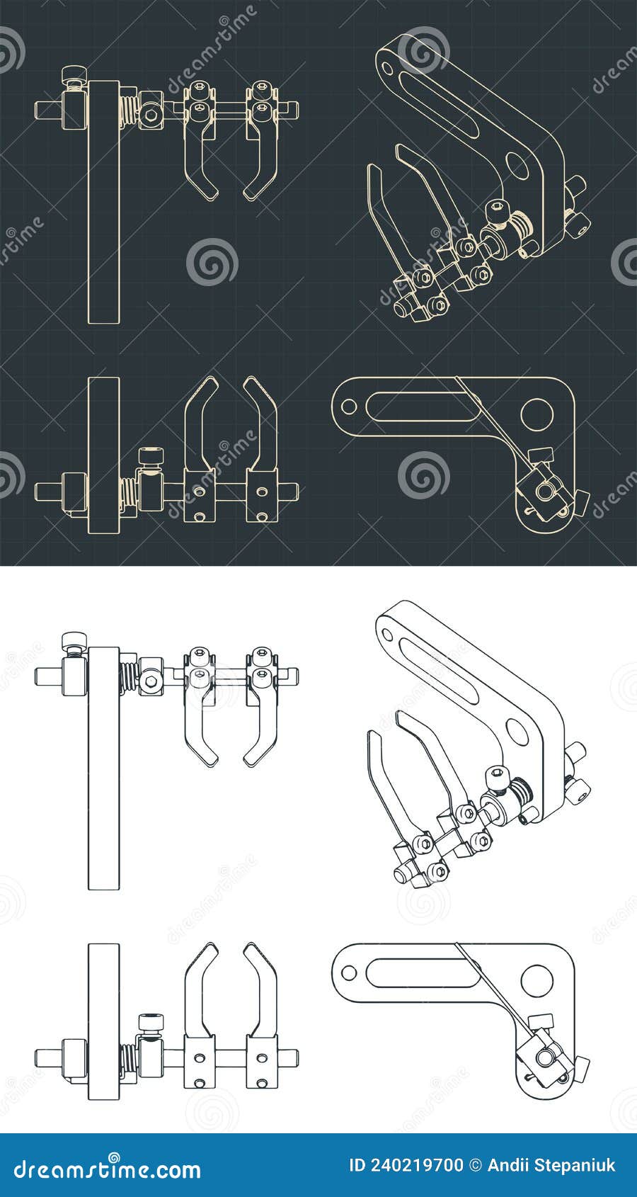 Archery Arrow Rests Compound Bow Shelf Blueprints Stock Vector ...